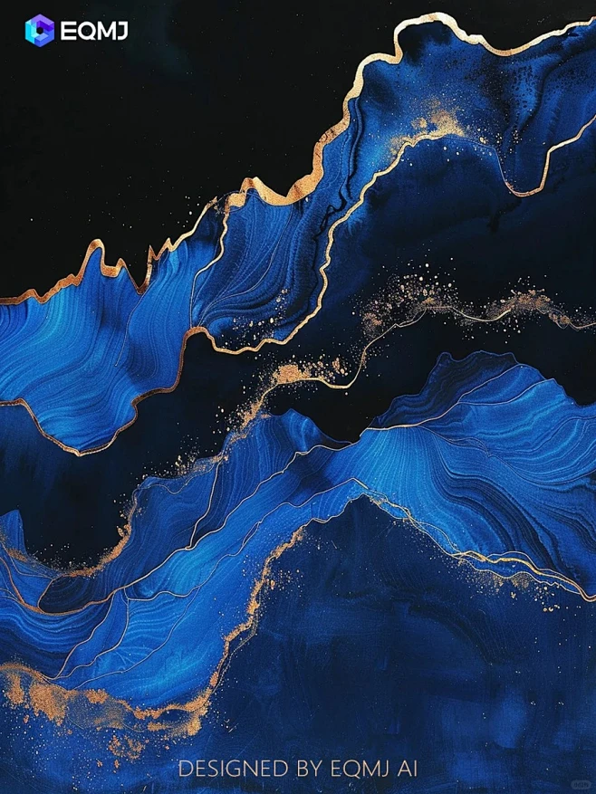 大美国风丨EQMJ AI绘制发光克莱因蓝山水画_1_EQMJ官方代言人_来自小红书网页版-花瓣网