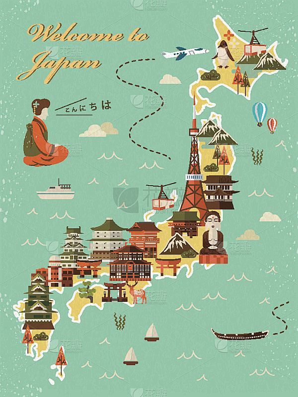 可爱的日本旅游地图