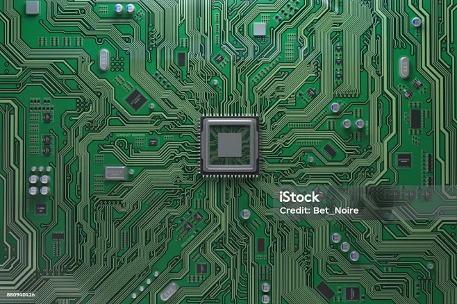 電腦主機板和 CPU。電路板與核心處理器晶片的系統。電腦的技術背景。 - 免版稅電路板圖庫照片-花瓣网