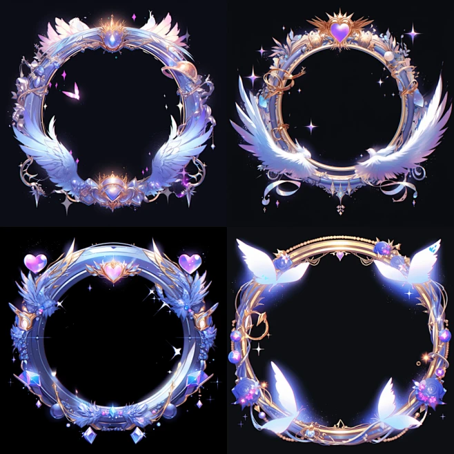 hulei181717_Round_game_avatar_frame_made_of_golden_metal_and_bl ...