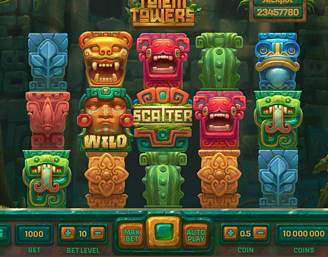 Totem Towers : Welcome to the bright jungle backgrounds and rich colors ...