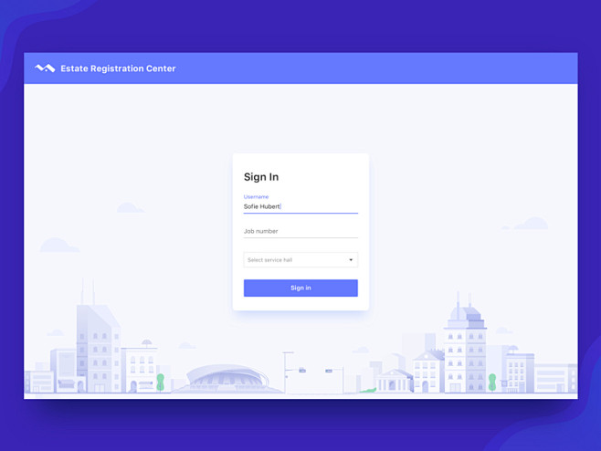 Login Interface of Reservation Call System ipad ux uidesign ...