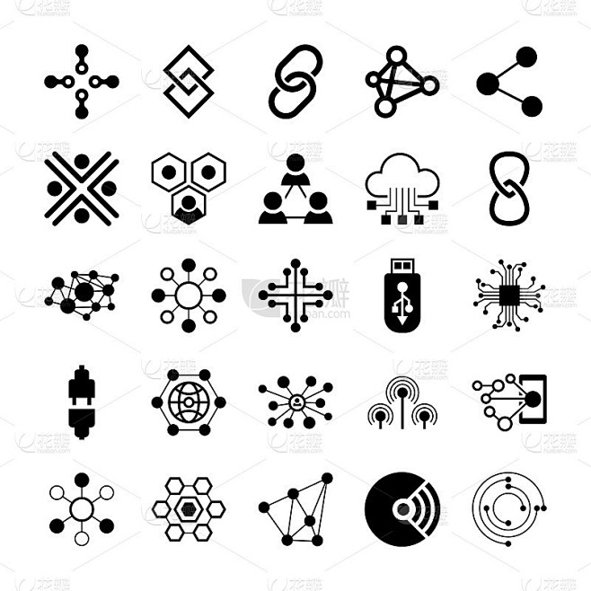 Connection Symbols Glyph Icons