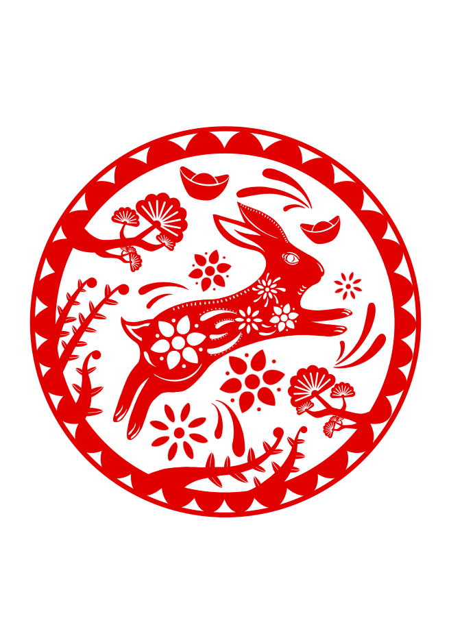 兔年剪纸素材 (45)