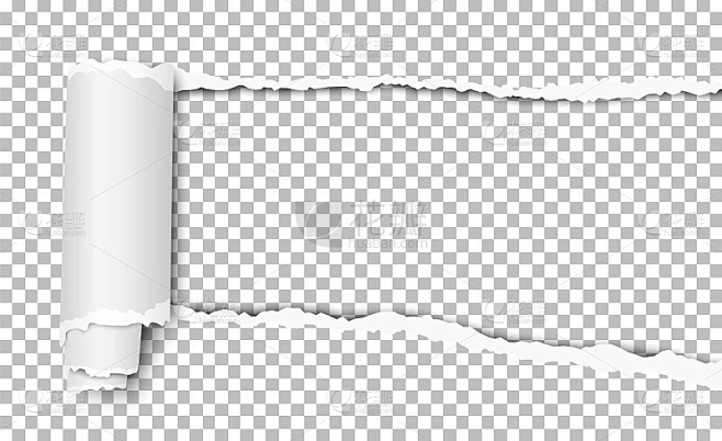 Vector torn hole in sheet of transparent paper wit素材-花瓣网
