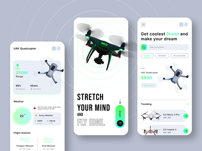 drone delivery app clean interface ios phantom package tracking courier ...