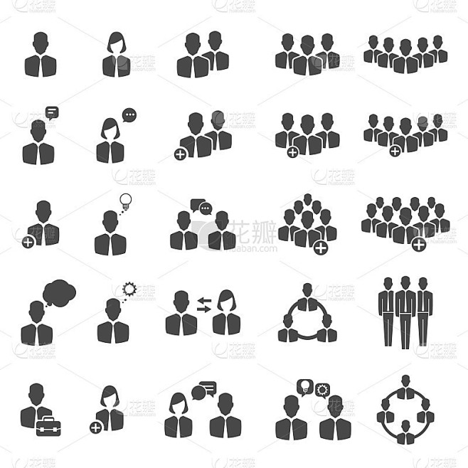 人图标。商业和社会团体标志着向量