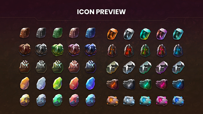 2D Icons - 150 Fantasy Ore Icon in 2D Assets - UE Marketplace : 2D ...