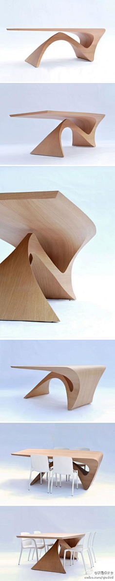 蜜月-花瓣网|陪你做生活的设计师 | llows Function Table，设计师Daan Mulder的形式追随功能桌，整个桌子形态曲线 ...