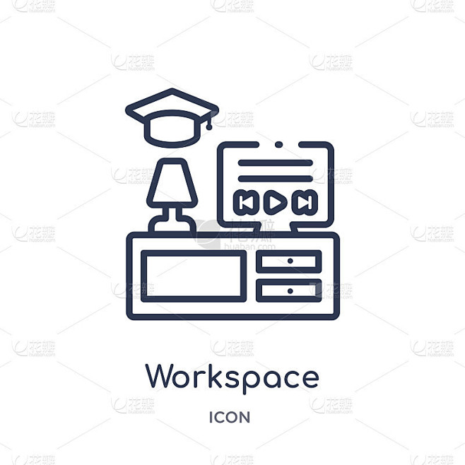 Linear workspace icon from Elearning and education