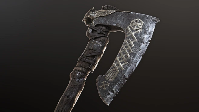 Ornate Owl Battle Axe-花瓣网