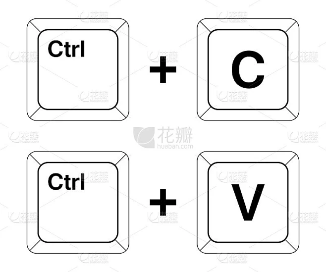 按Ctrl C、Ctrl V键，复制粘贴组合键。为Windows设备插入一个键盘快捷键。电脑键盘图标素材-花瓣网