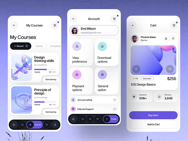 Omoskillo mobile app design- Elearning by Mufidul for Omotive on Dribbble-花瓣网