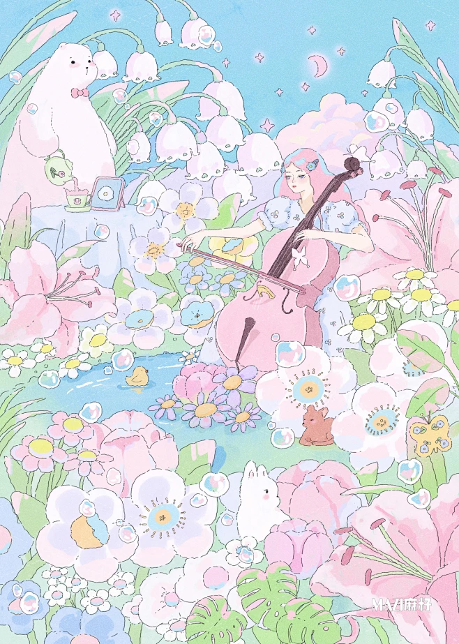 花田音乐会_MAZI-麻籽__插画师作品_涂鸦王国gracg.com图片_喜欢的画图片素材-花瓣网