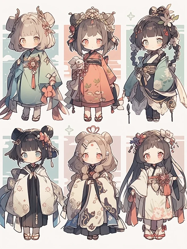 人设素材丨古风女孩丨qq人 送设图片_Q版衣服图片素材-花瓣网