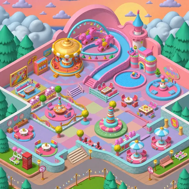 萧炎-俯视45度等距场景Q版餐厅Q版餐厅类-LoRA-萧炎-LiblibAI-花瓣网