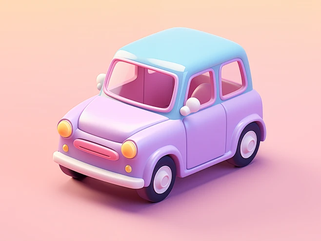 3D Pastel Cool Car, 3D Cartoon Car, 3D cute Cartoon Car, 3d ai 3d ai ...