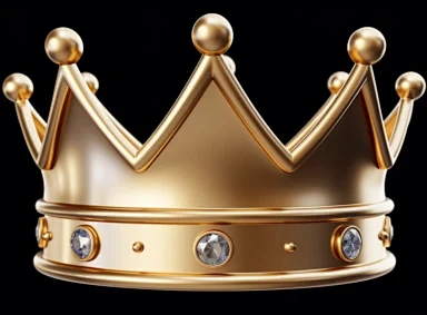 a light golden crown icon, Transparent Background, in the style of ...