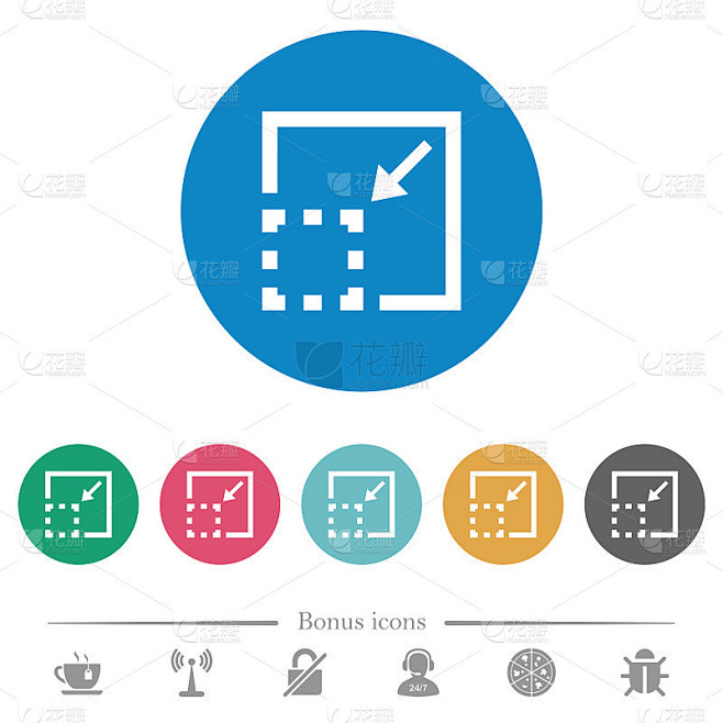 最小化元素的圆形图标