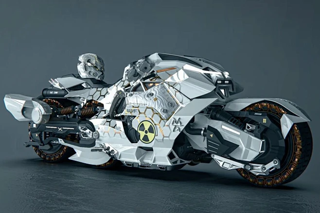 This monstrous nuclear-powered bike is teleported from an unknown realm ...
