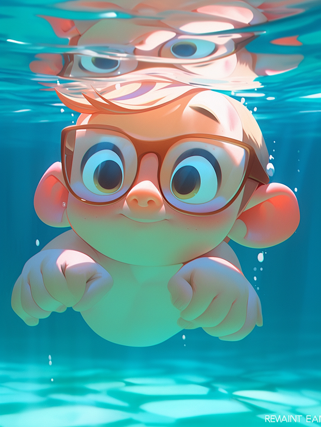 Cute_little_Ron_West_swims_underwater_in_the_style_of_Otomo__00582833 ...