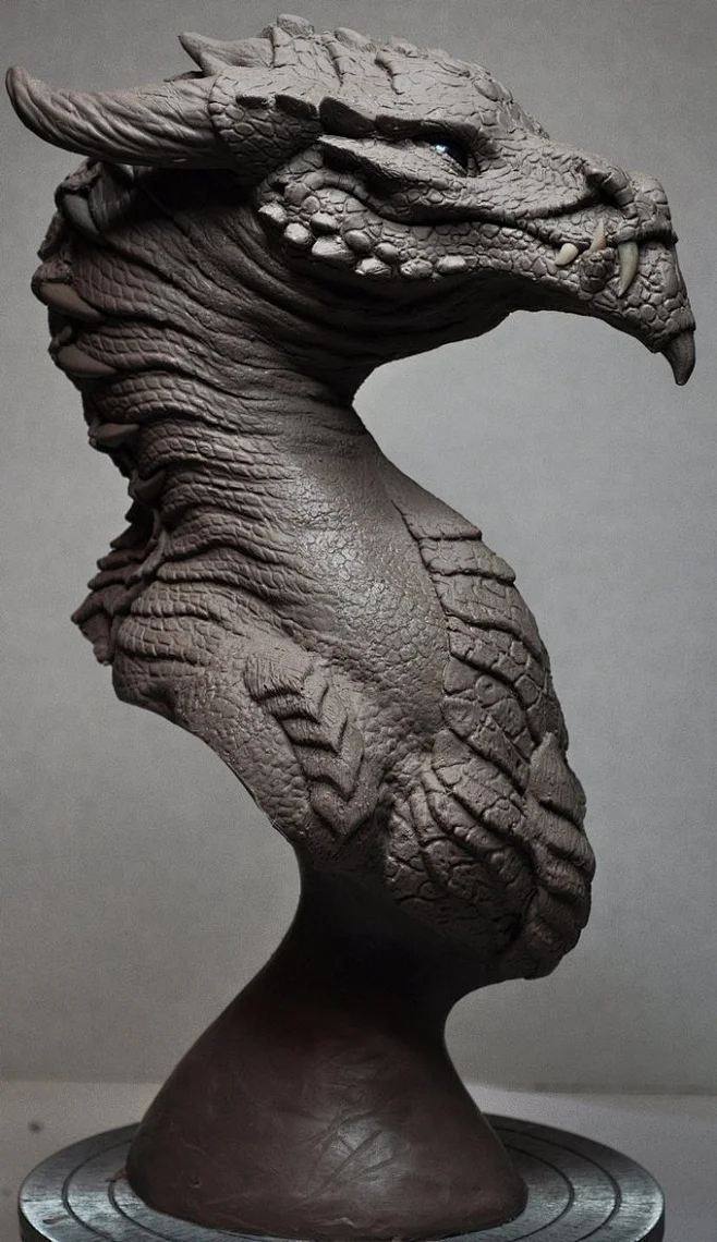 Goliath Dragon Bust Creature Sculpt 1 by *AntWatkins on deviantART-花瓣网