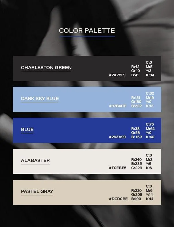 This may contain: the color palette is blue, green, and white with ...