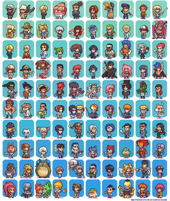 100 Manga and Anime Sprites by Neoriceisgood.deviantart.com on ...