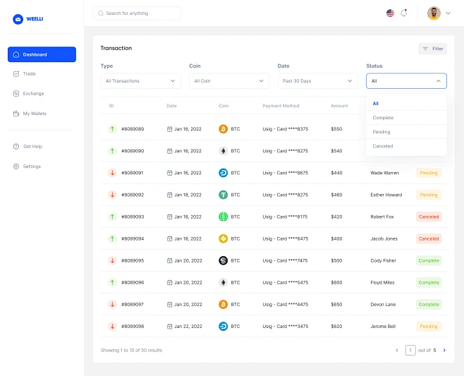 Transactions Filter-花瓣网