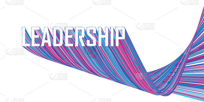 LEADERSHIP colorful vector typography banner