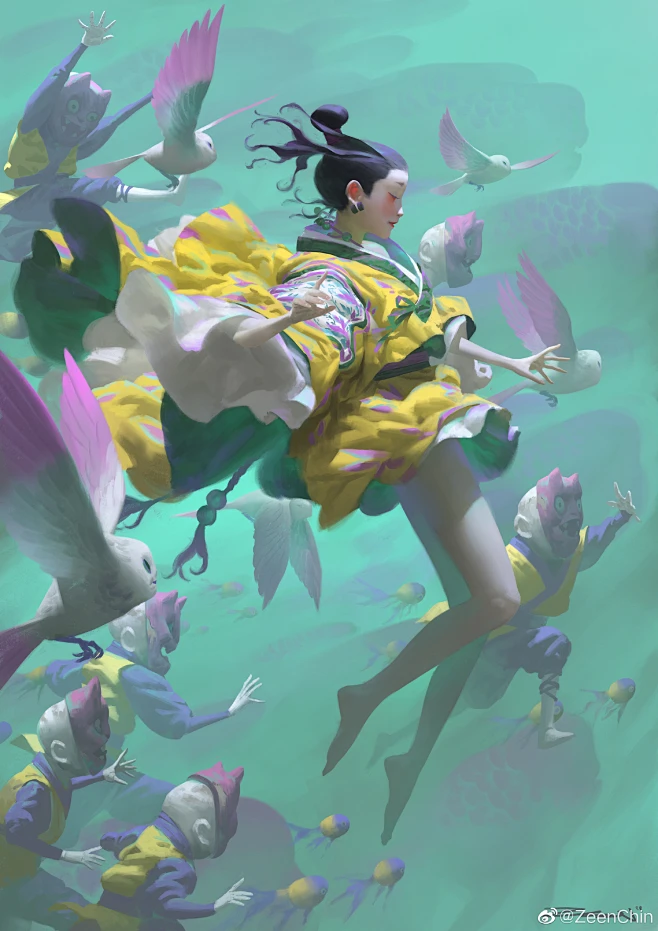 融合多元文化的马来西亚插画艺术家Zeen Chin @ZeenChin Wb-花瓣网