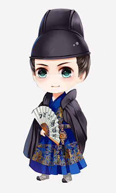 A影视物料-Q版-花瓣网|陪你做生活的设计师 | s://ixintu.com 古风 帅哥 卡通小人 手绘 漫画 古代 拿扇子的公子哥 安全小人