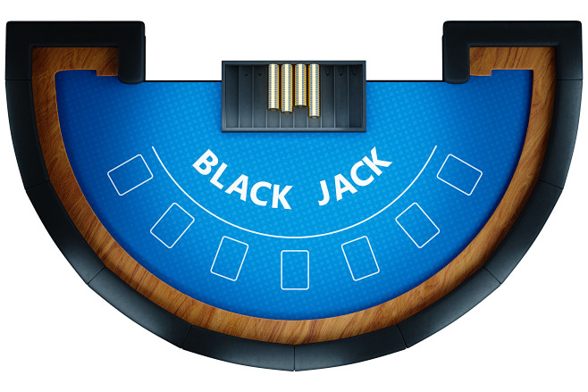 blackjack-card-game-table-isolated-white-background-top-view-blue-canvas-concept-casino-gambling ...