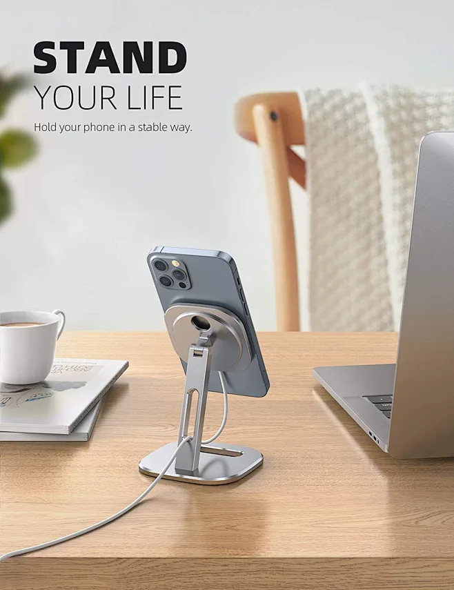 Amazon.com: Lamicall Phone Stand for MagSafe Charger - Adjustable ...