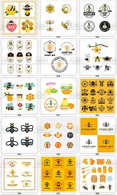 蜜蜂海报蜂蜜产品logo标志店标微商头像徽标图标模板平面设计素材-淘宝网-花瓣网