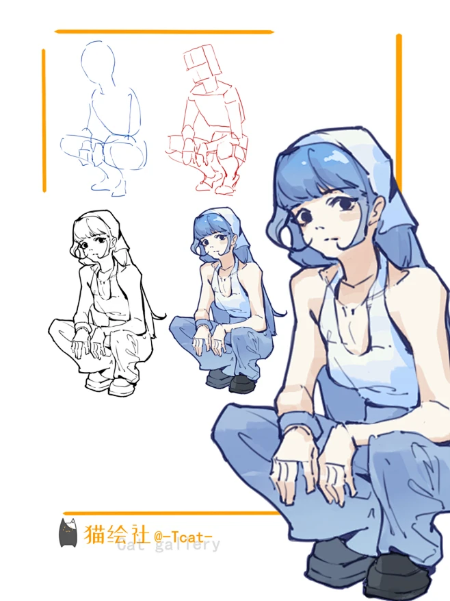 最近的人物动态练习_-Tcat-__插画师作品_涂鸦王国gracg.com-花瓣网