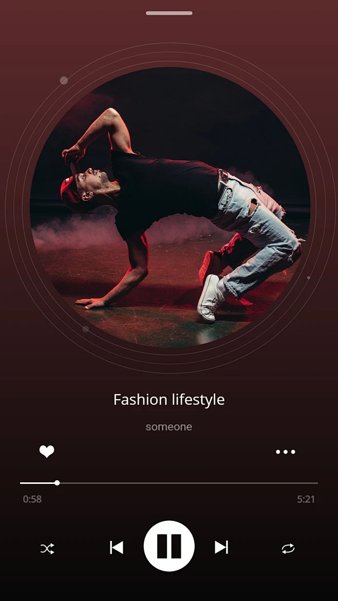 Fashion Style Music player interface simulation Dance Man Instagram ...