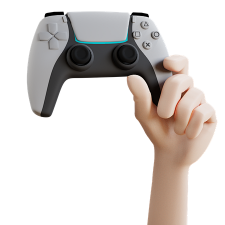 Hand holding ps5 3D Illustration