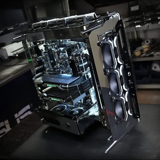 A monstrous, modded gaming build featuring two RTX 2080's, an open air ...