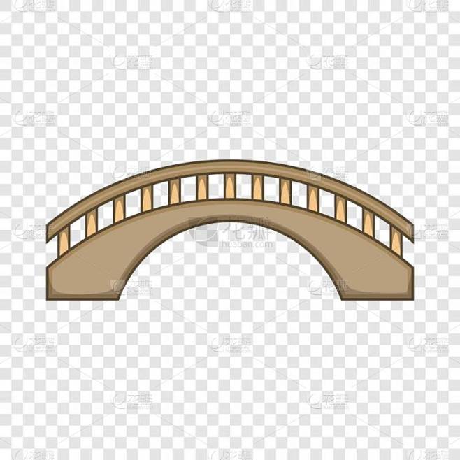 圆形桥图标卡通风格