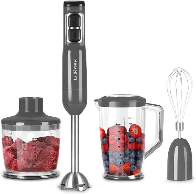 Amazon.com: La Reveuse Immersion Hand Blender, 3 in 1, 300 Watts 2 ...