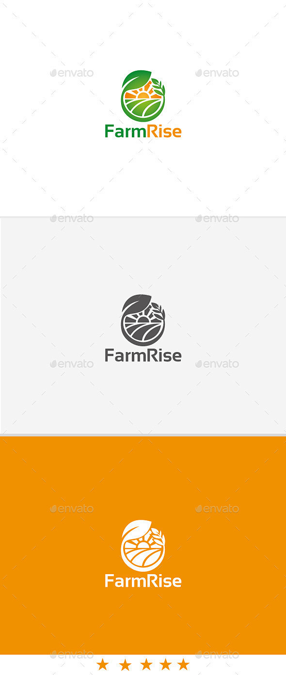 农场上升——自然标志模板Farm Rise - Nature Logo Templates抽象,农场,图标,字母,标志,上升,种子,种子,标志 ...