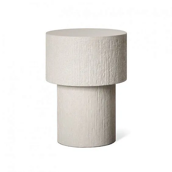 Pilotis Side Table Carved-花瓣网