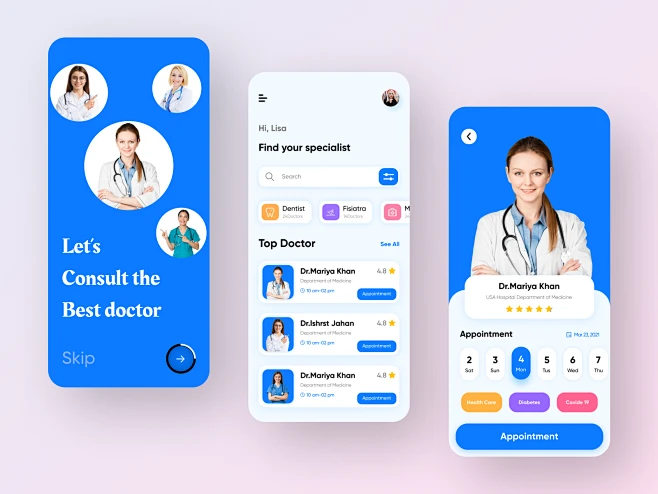 Doctor Appointment App Concept app design clean app design clean ui ...