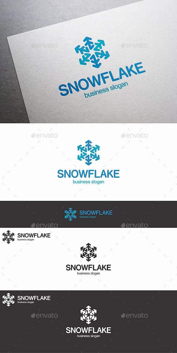 雪花雪标志——符号标志模板Snowflake Snow Logo - Symbols Logo Templates空调、应用、蓝色、大胆、商业 ...