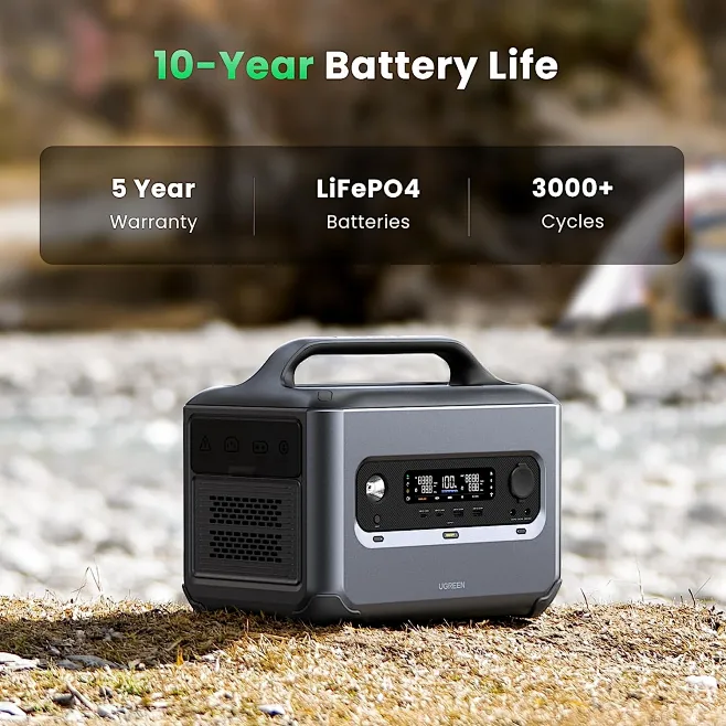 Amazon.com: UGREEN Portable Power Station PowerRoam 1200, 1024Wh Solar Generator, LiFePO4 ...