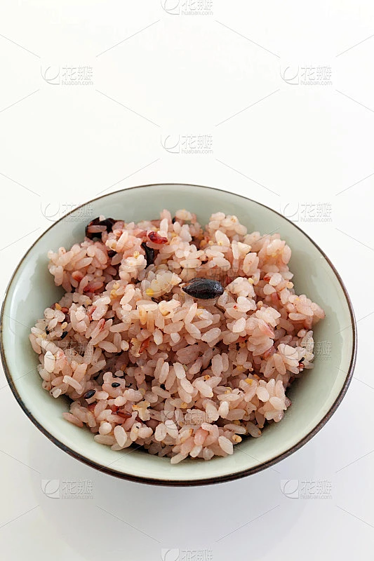 日本红米饭和豆子素材-花瓣网