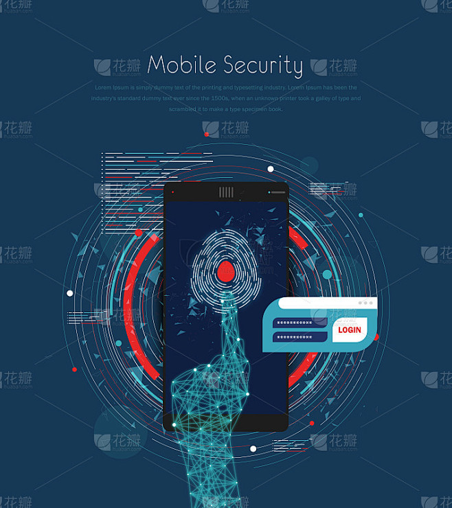 Touch ID移动设备安全和隐私股票插图