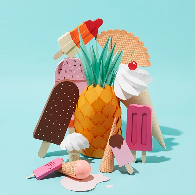 Summertime pops : We made these paper-crafted summery ice popsicles to ...