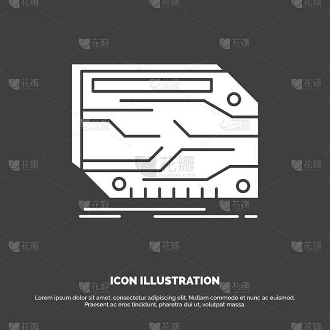 卡, 组件, 自定义, 电子, 内存图标。ui 和 ux、网站或移动应用程序的字形矢量符号